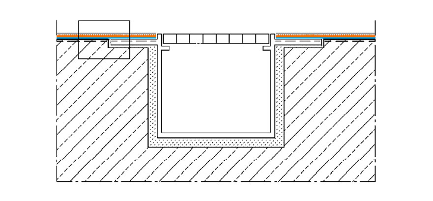 Abdichtungsdetail 09: Verdunstungsrinne - MC-Bauchemie